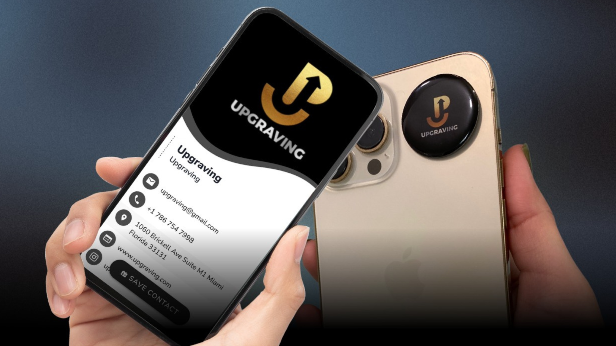 Personalized Metal Digital Business Card and Tag Combo